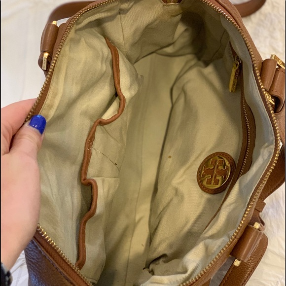Tory Burch | Bags | Tory Burch Brown Leather Handbag Amanda Satchel | Poshmark